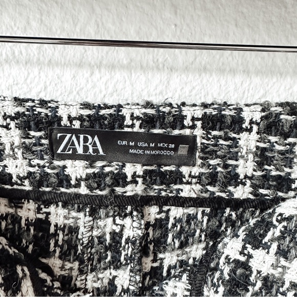 Zara | Jackets & Coats | Zara Texture Crop Blazer Short Set Ecru Black ...